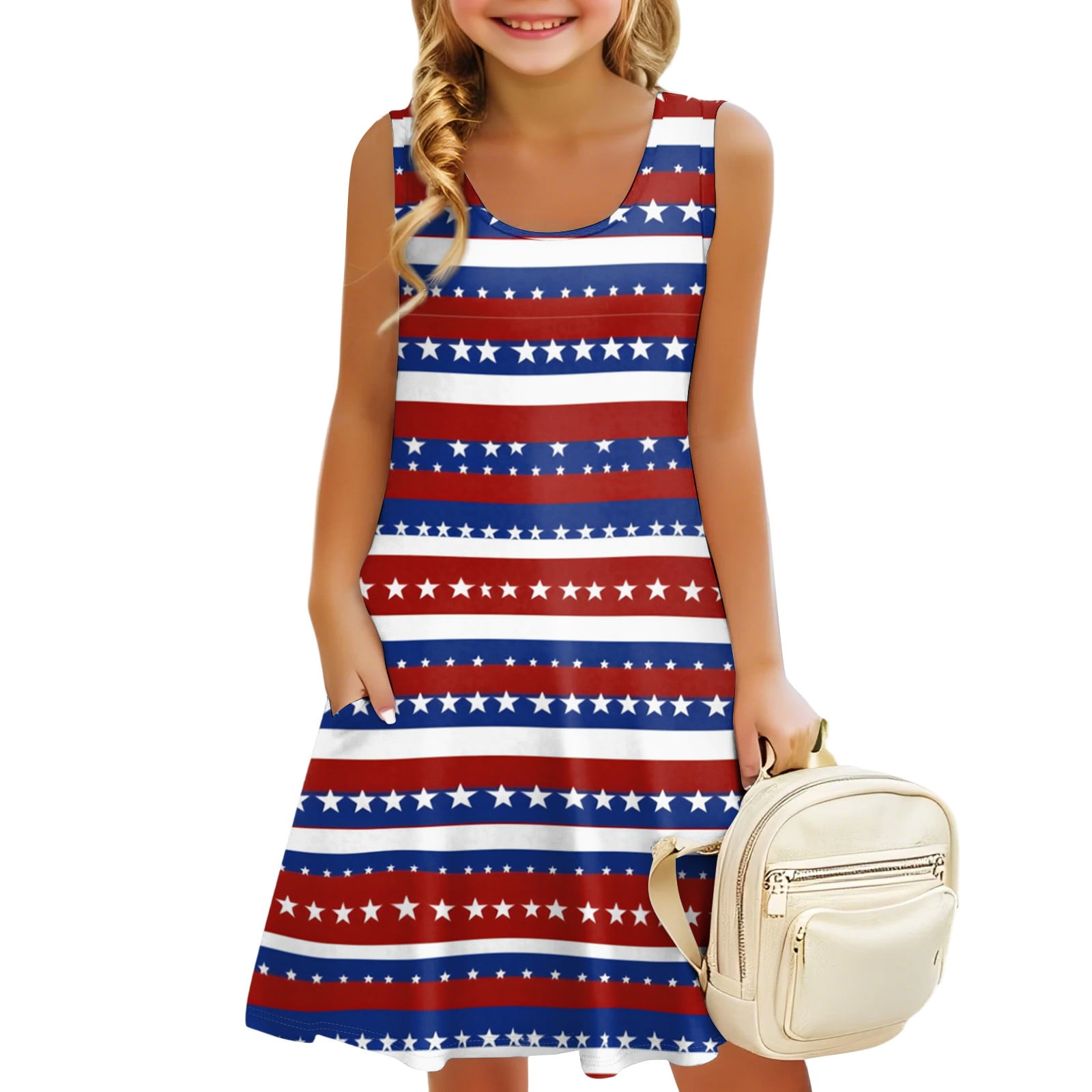 4th of July Dark Blue Girls Dresses Size 10-12 4th Of July Sleeveless ...