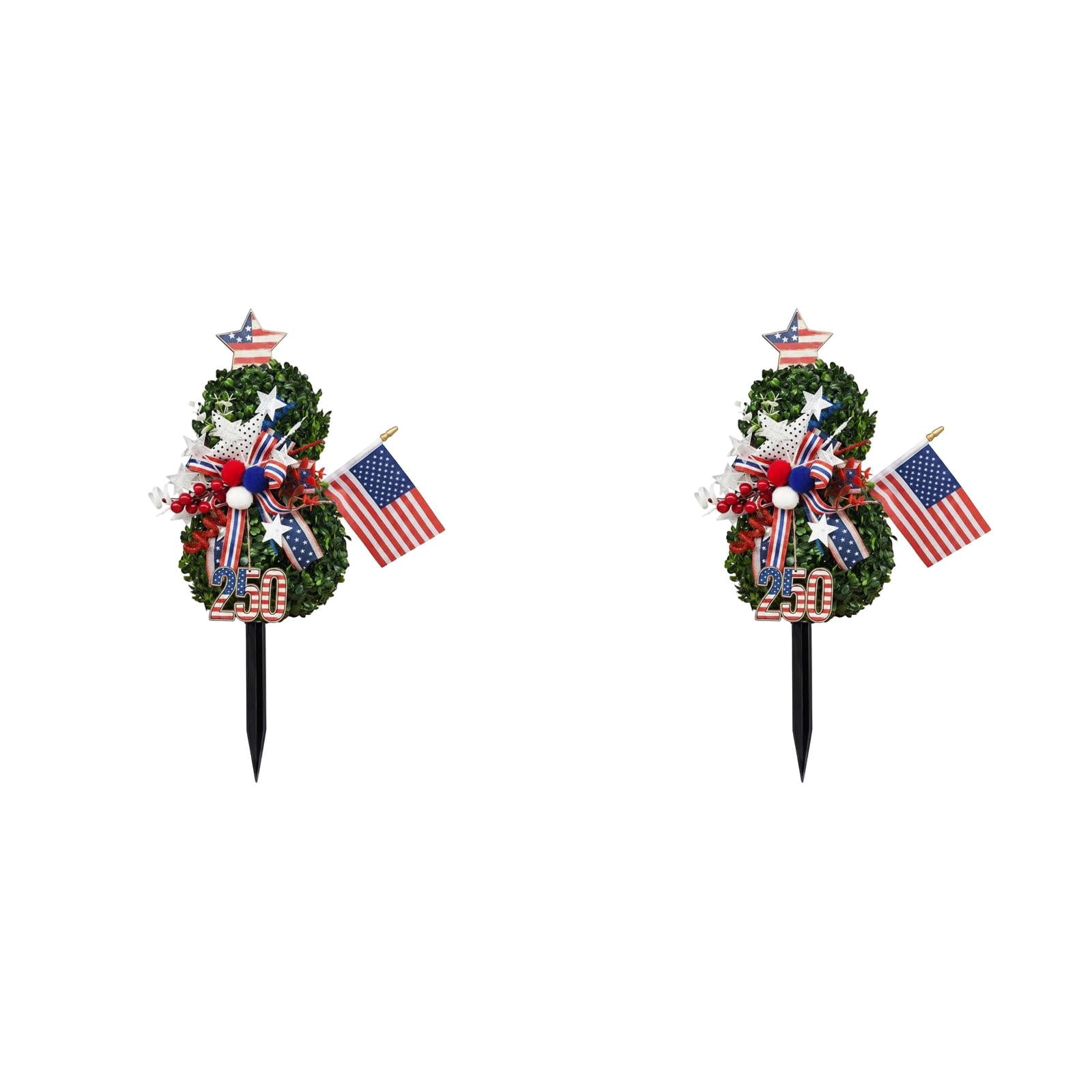 4th of July Decor, 18.9 Inch Artificial Patriotic Topiary Tree, Red ...