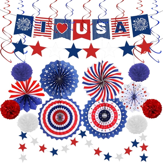 4th of July Decor 250th Anniversary Party Decoration Set,Independence ...