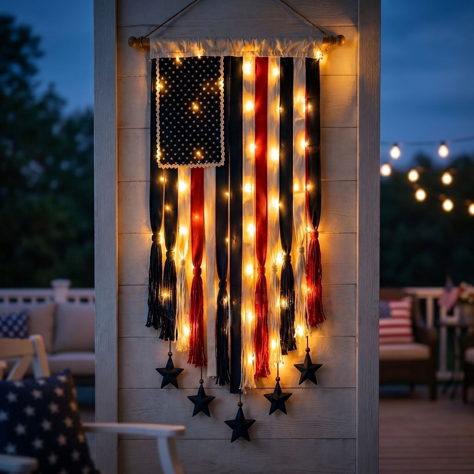 4th of July Decoration Patriotic Ribbon Flag, 50×26.97inch Red White ...