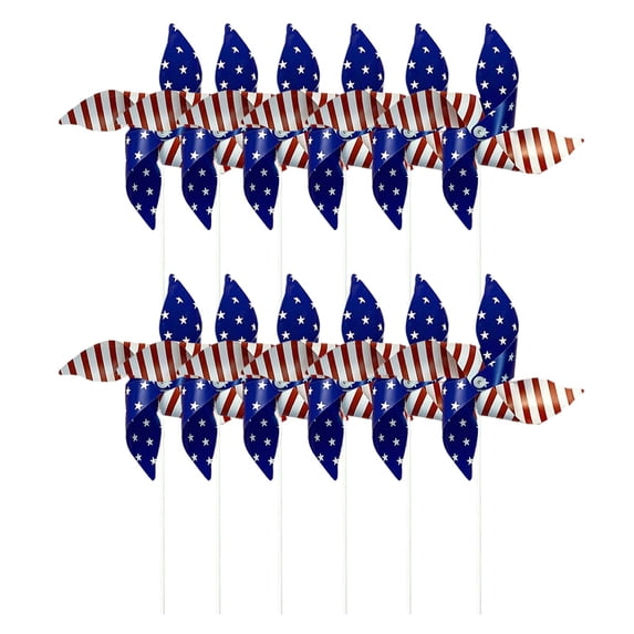 4th of July Decorations,12Pcs American Flag Patriotic Pinwheels for ...