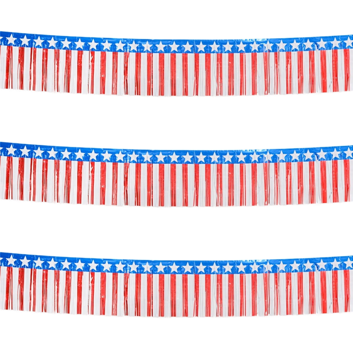 4th of july Party Decor American Flag Foil Fringe Garland for Patriotic ...