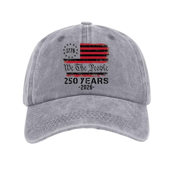 4th of July Decorations Distressed Baseball Cap 250 Years Graphic Print ...