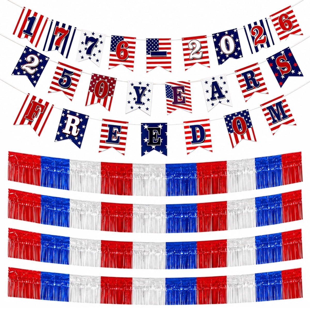 250th Anniversary 4th of July Decorations - Patriotic Red White and ...