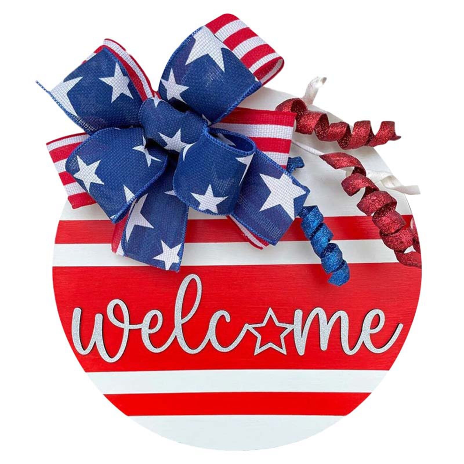 4th of July Decorations for Home, Welcome Sign Front Door Wooden ...