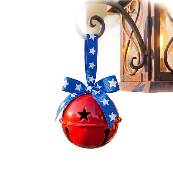 4th of July Decorations Metal Wreath Hanging 3D Patriotic Bell ...