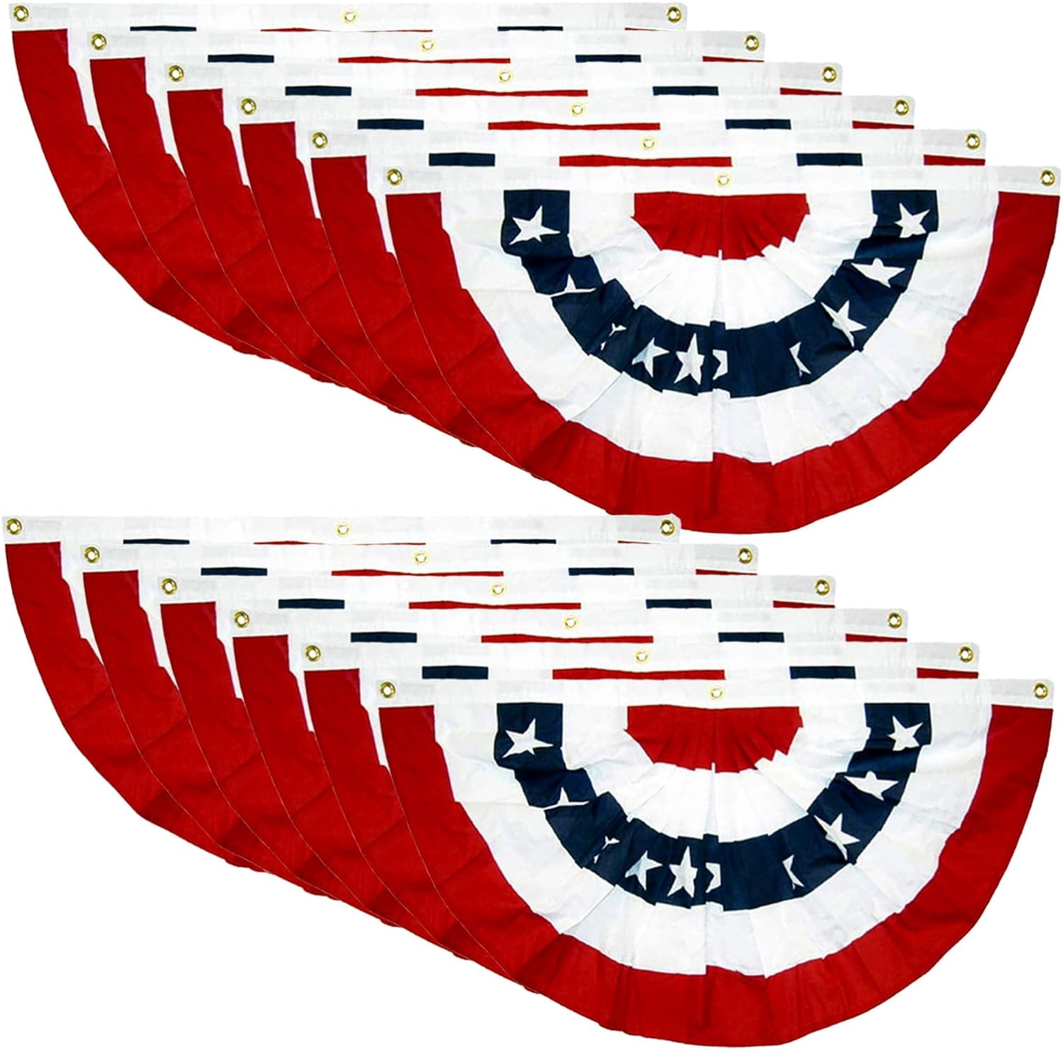 4th of July Decorations Outdoor, 1.5X 3Ft USA Patriotic Pleated Fan ...