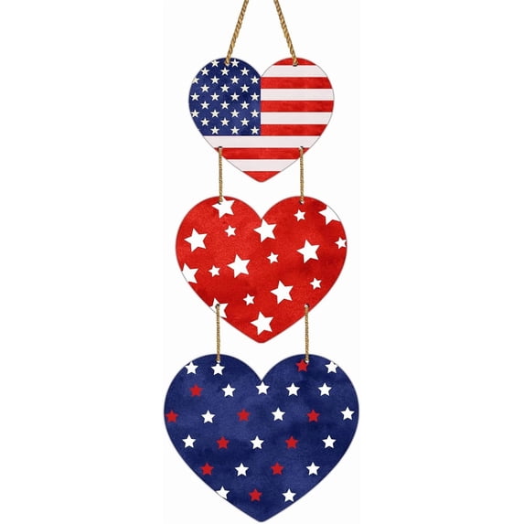 4th of July Decorations Patriotic Decorations Heart Patriotic Wreath ...