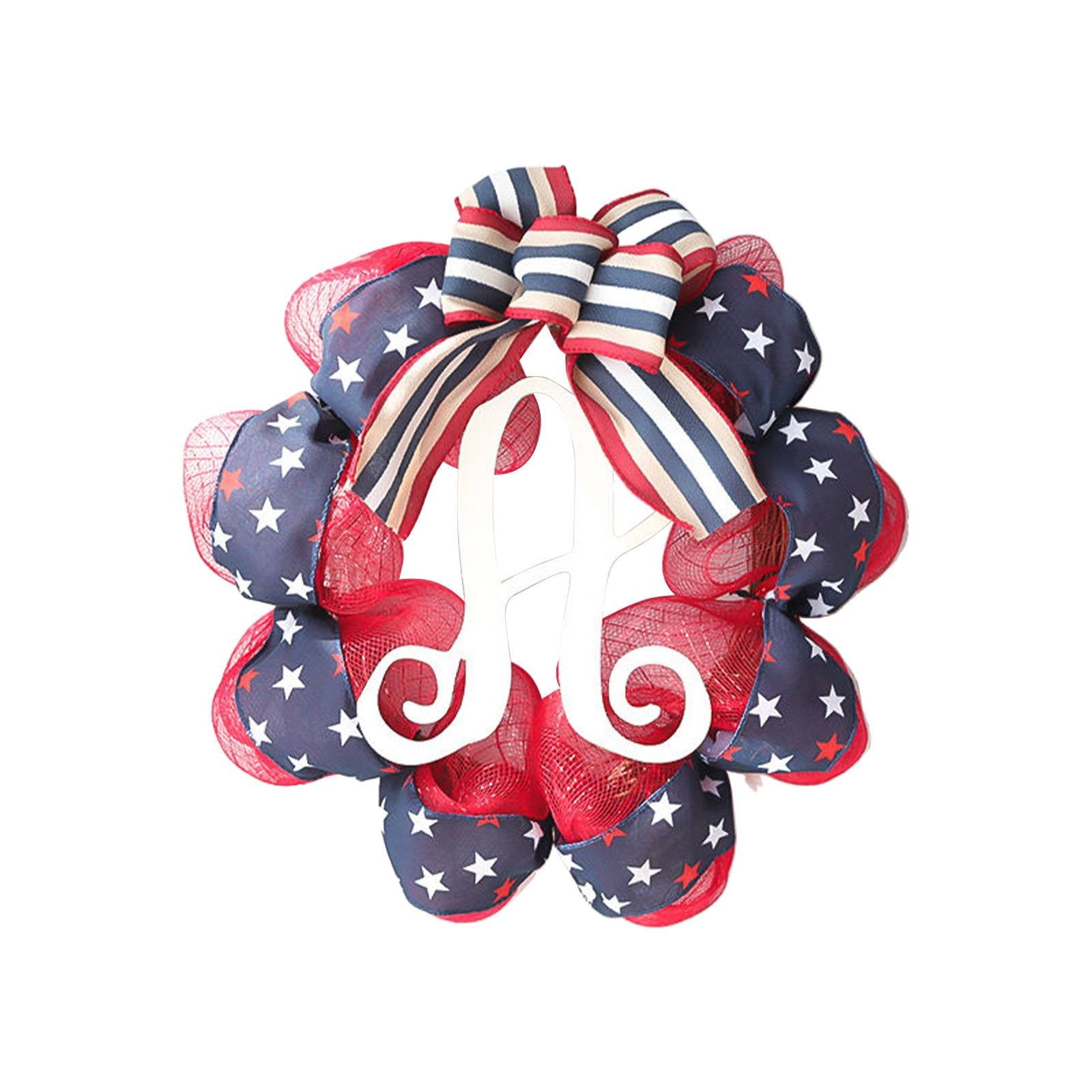 4th of July Decorations Patriotic Door Wreaths Star July 4th Wreaths ...