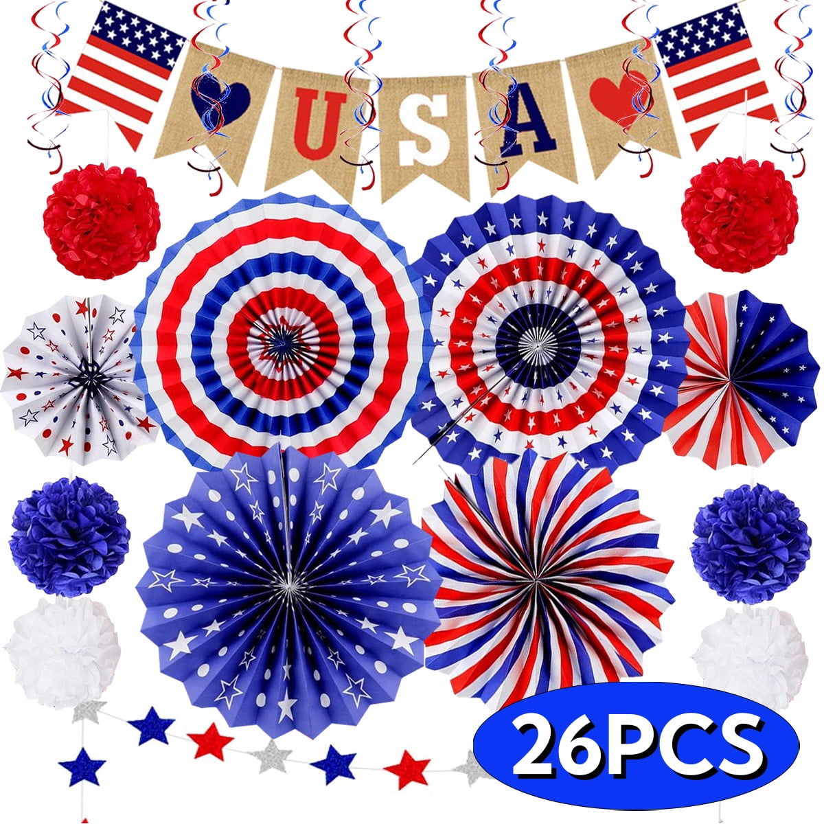 Fourth of July Decorations Patriotic USA Party Decoration Independence ...