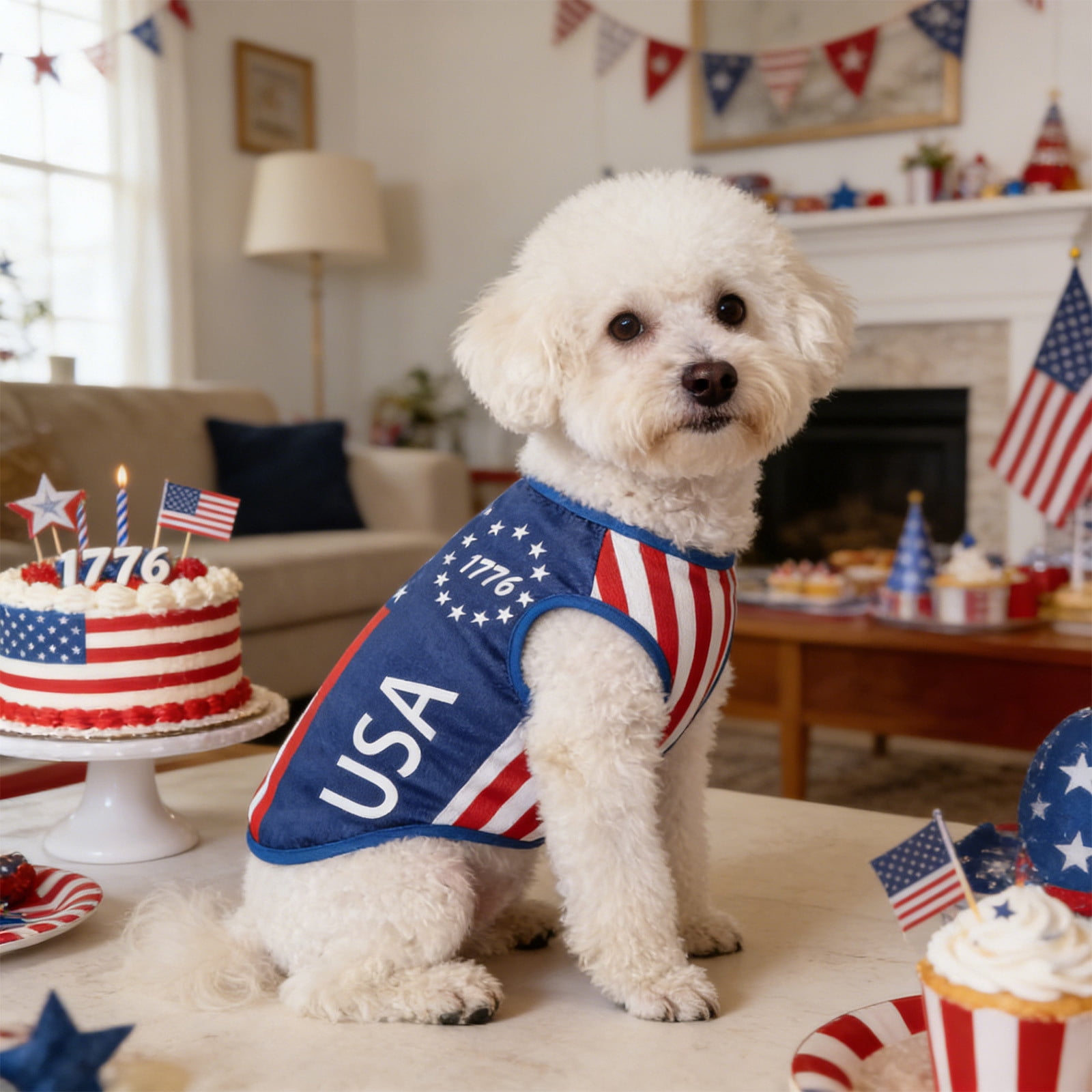 4th Of July Decorations Pet accessories Independence Day Red Blue And ...