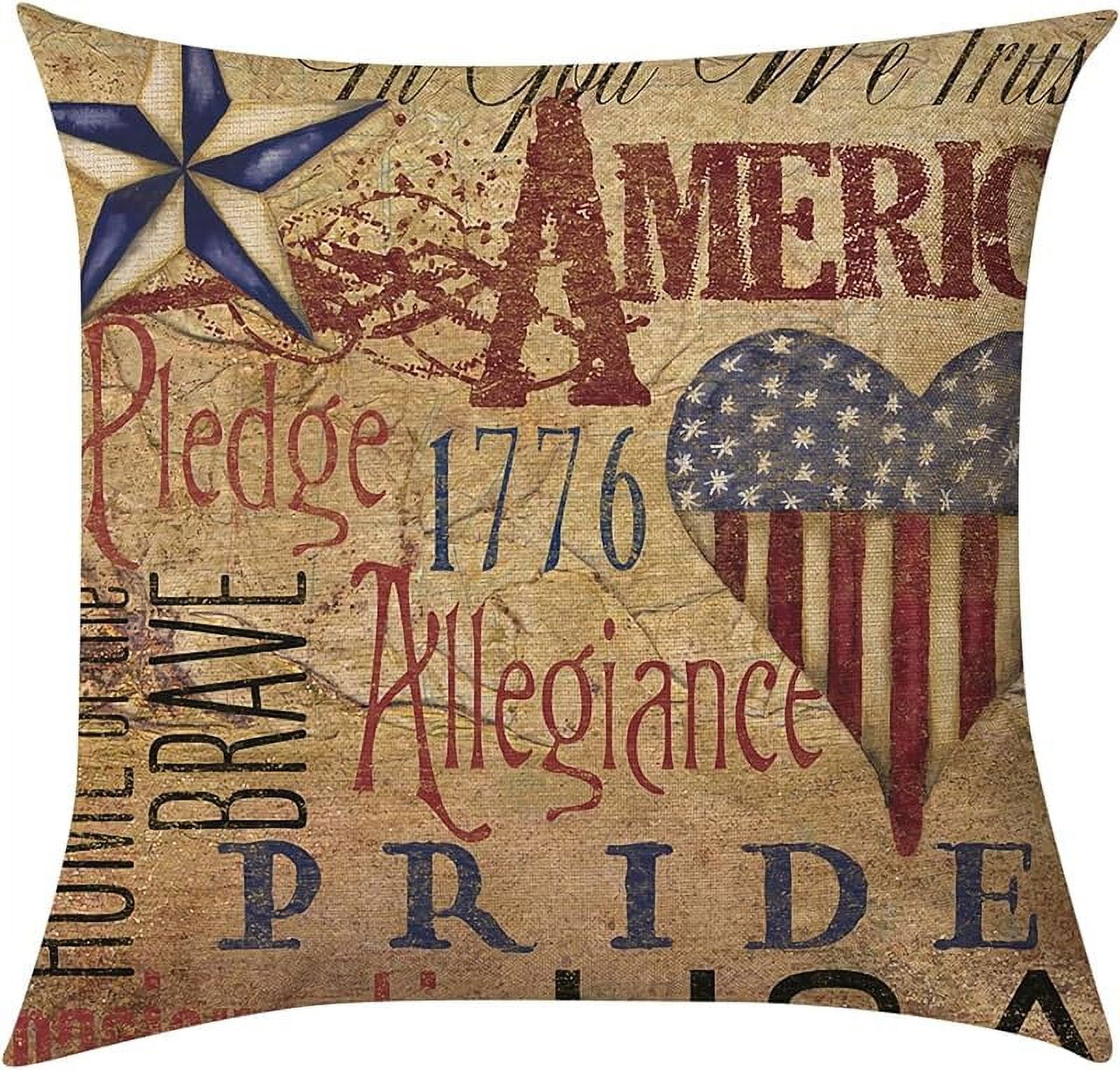 4th of July Decorations Pillow Covers 18x18 Blue Stars Red White ...