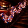 4th of July Decorations, Red White and Blue Foil Wreath & 6M 40-LED ...
