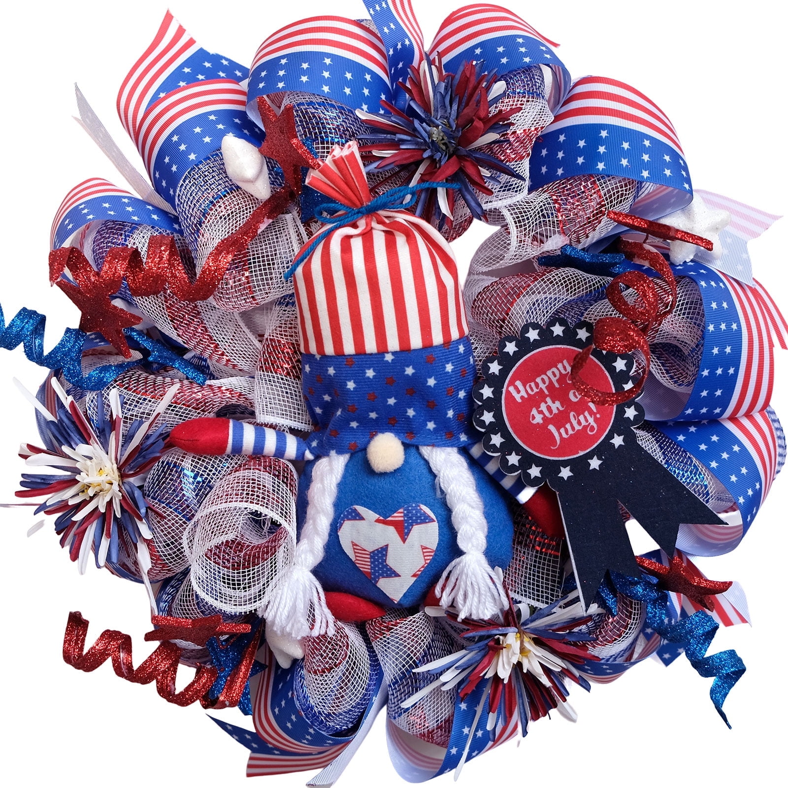 4th of July Decorations VIWING 20 Inch Patriotic Deco mesh Wreath, 4th ...
