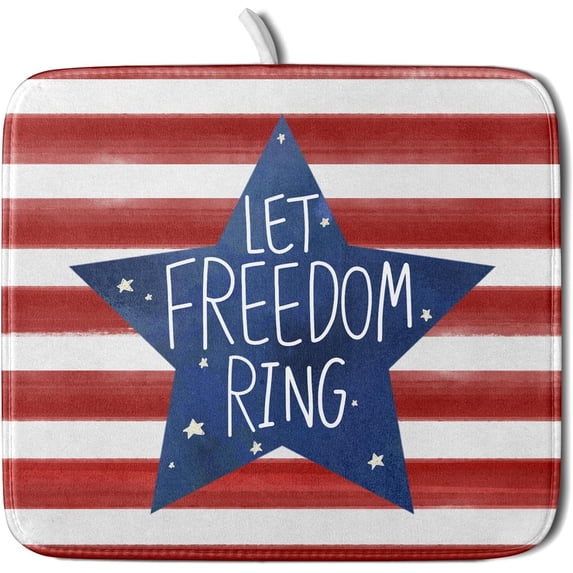 4th of July Dish Drying Mat for Kitchen Counter Patriotic Holiday ...