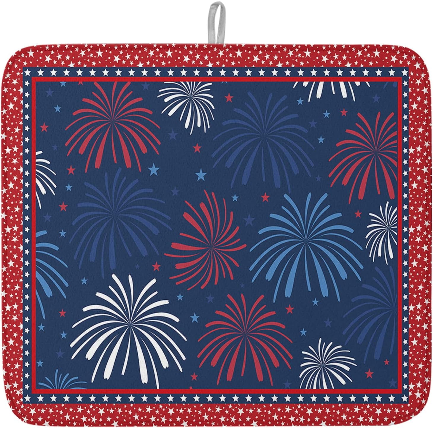 4th of July Dish Drying Mat for Kitchen Counter Patriotic Stars ...