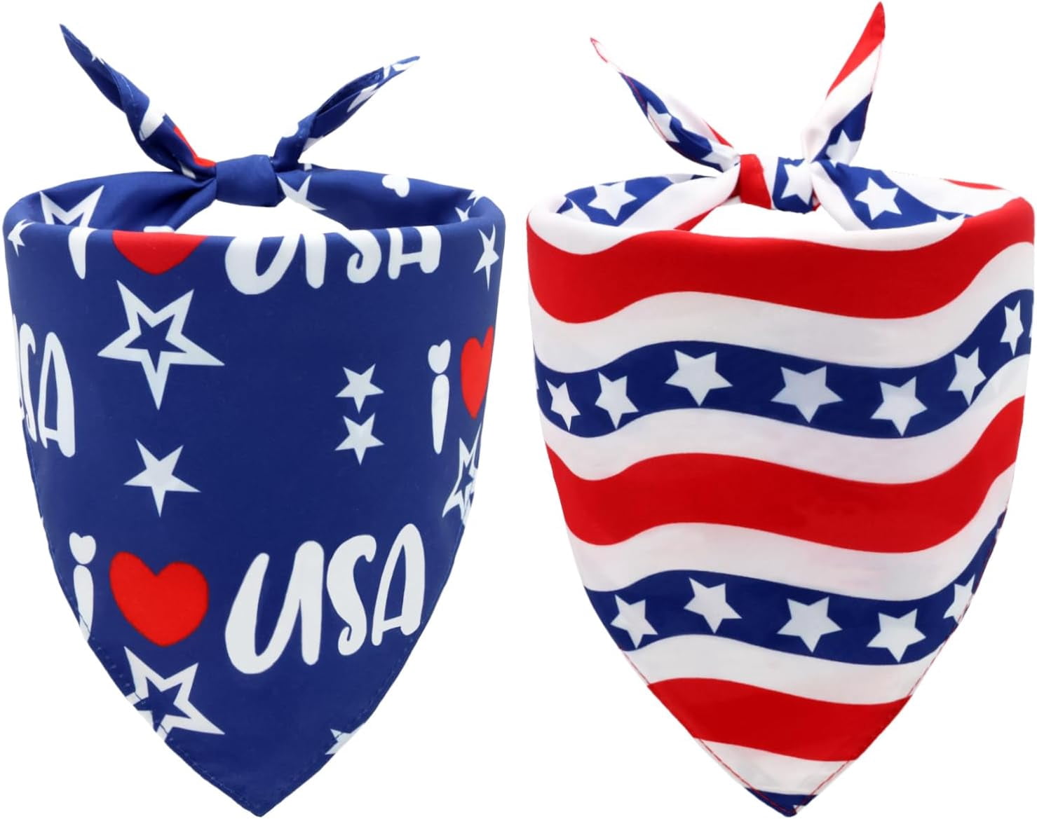 4th of July Dog Bandanas, American Flag Dog Outfit, Summer Triangle ...