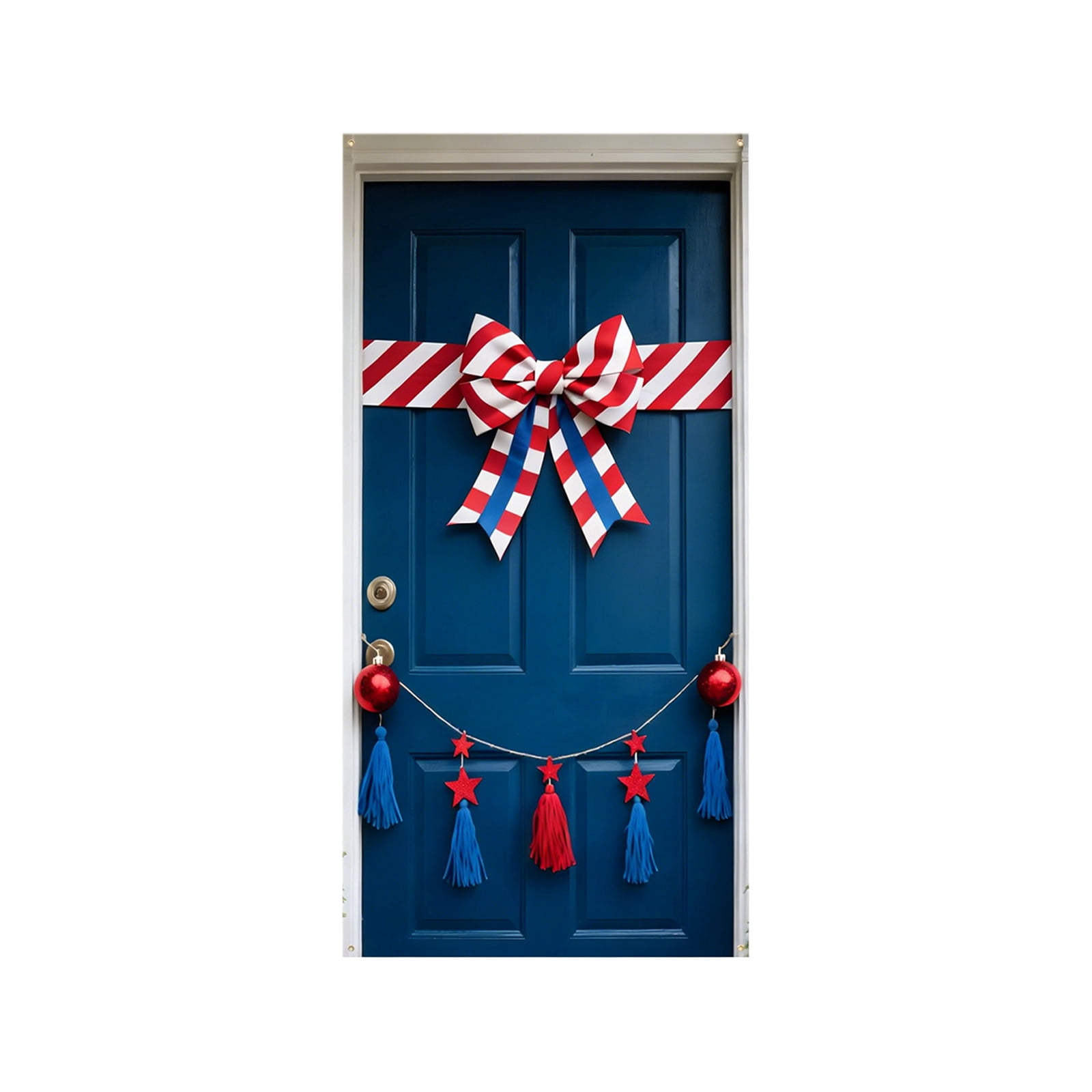 4th of July Door Cover Polyester Patriotic Door Banner Easy Hang ...