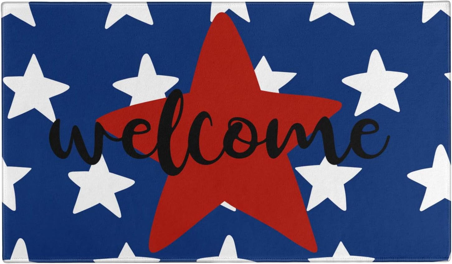 4th of July Door Mat,American Flag Star Indoor Outdoor Non-Slip ...
