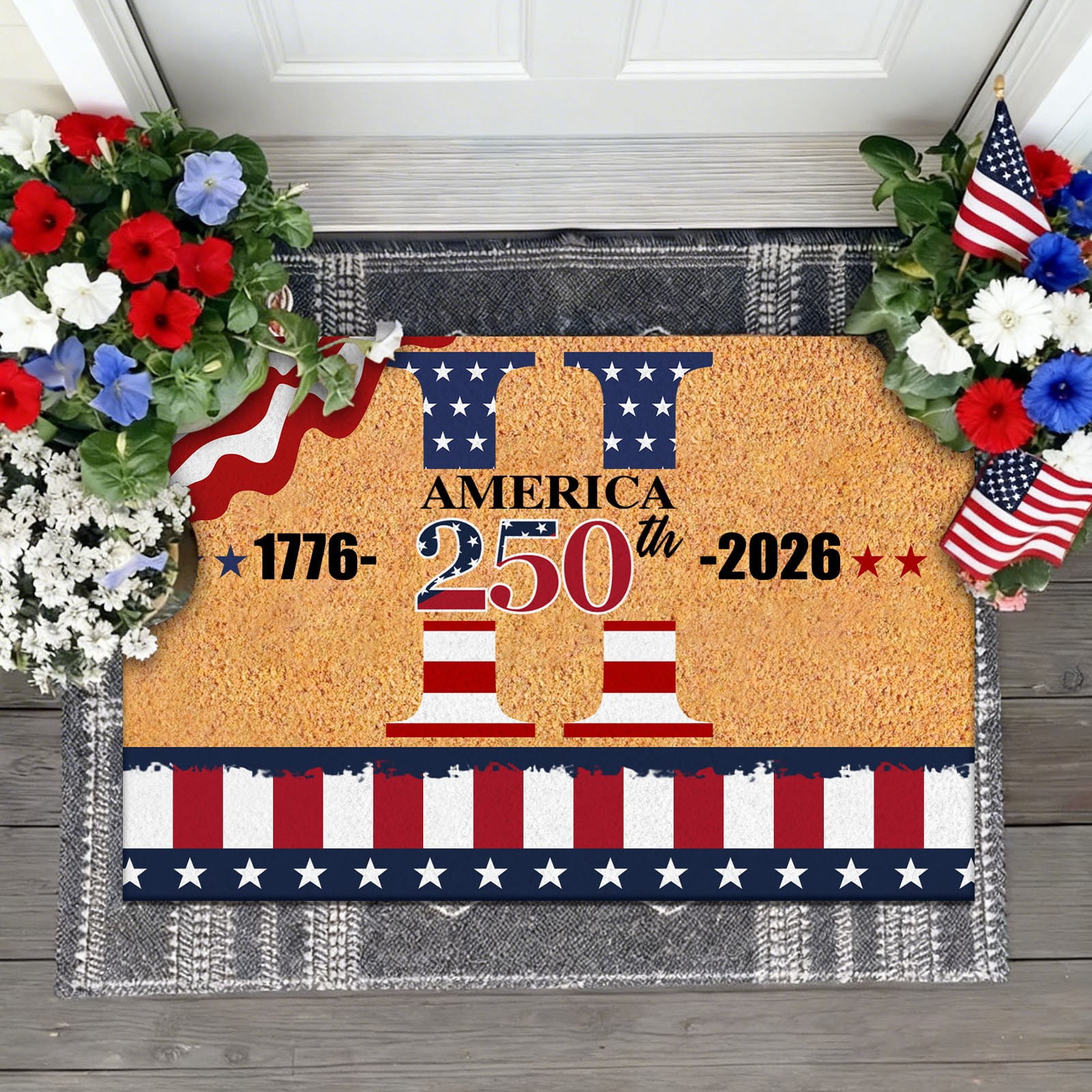 4th of July Door Mat and Patriotic for Front Door Memorial Day, Welcome ...