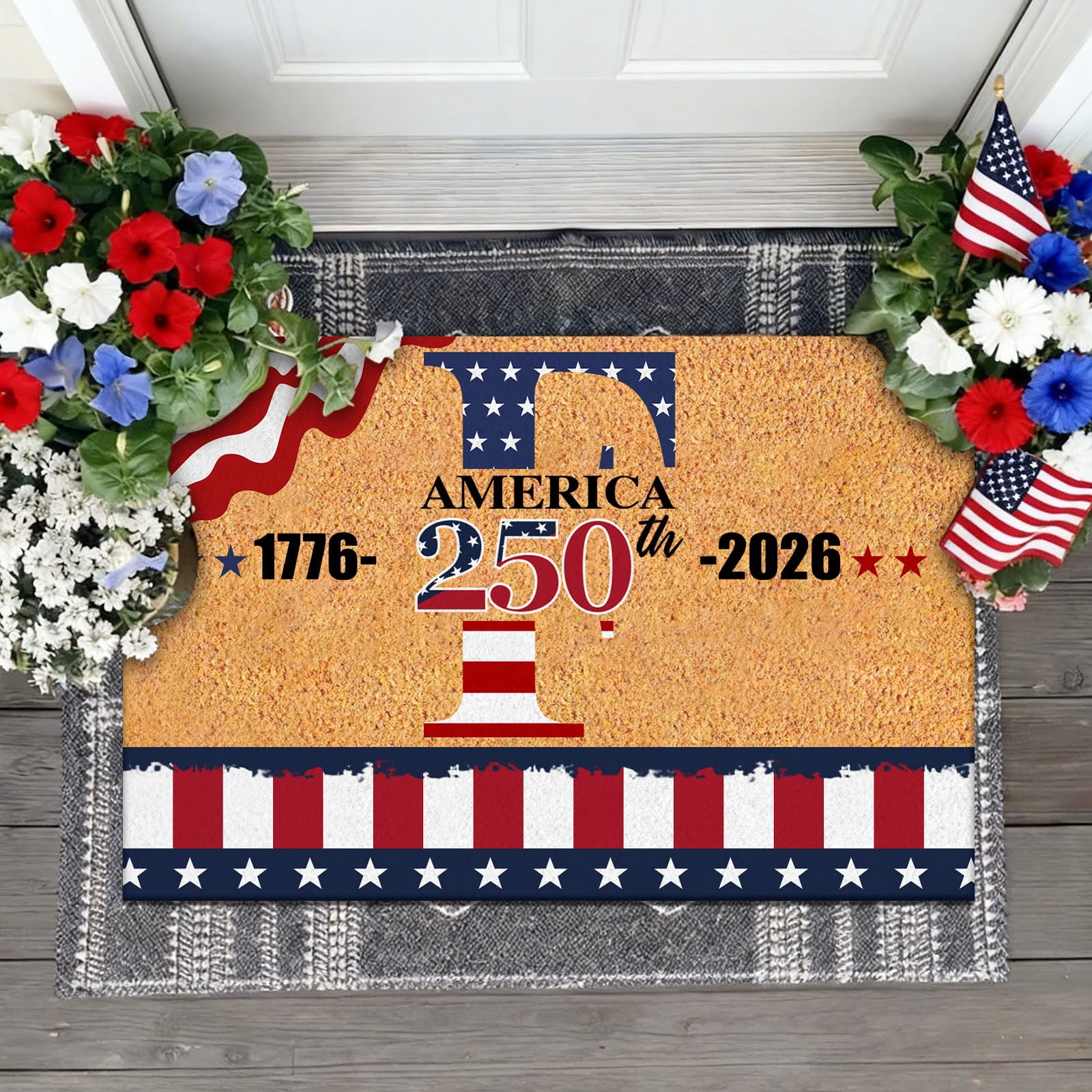 4th of July Door Mat, Patriotic Welcome Doormat, 250 Anniversary Front ...