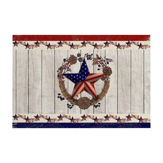 4th of July Door Mat,Rustic American Barn Star Stripes Doormat,Wood ...