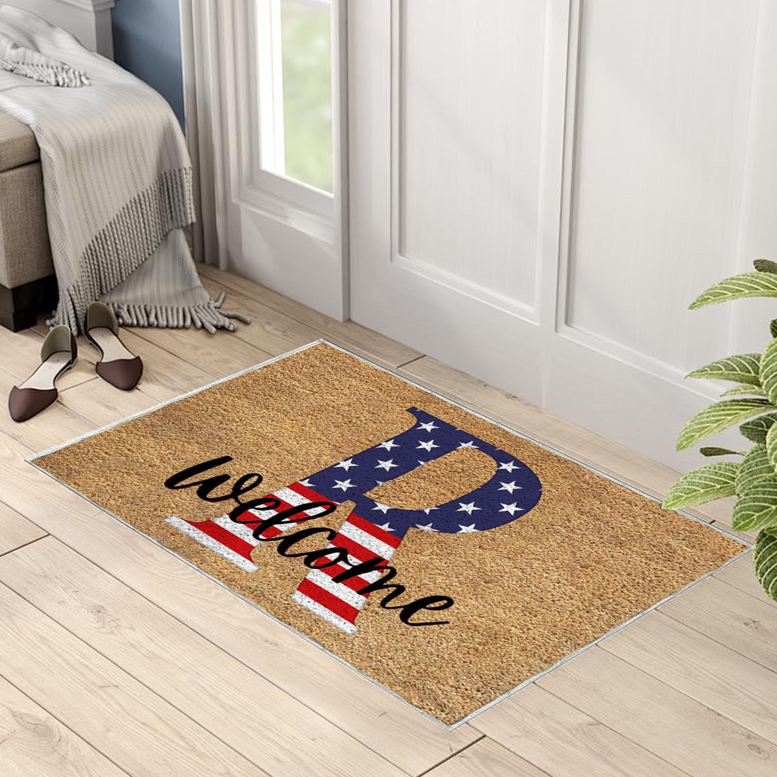 4th of July Door Mat, Welcome Mats for Front Door, Letter R ...