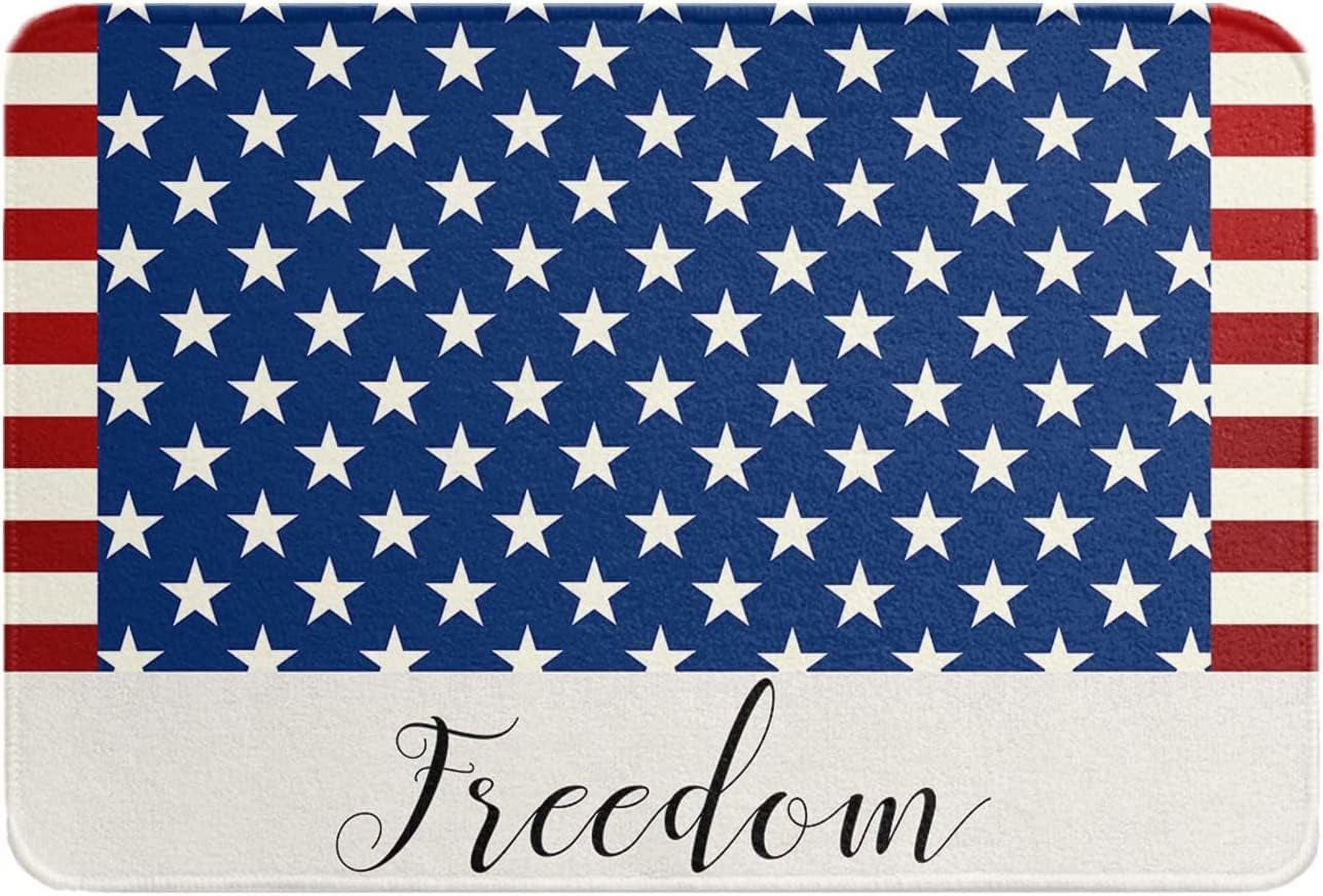 4th of July Doormat Absorbent Floor Mats, Independence Day American ...