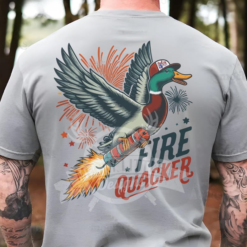 4th July Duck T-shirt, Fire Quacker T-shirt, Independence day Tee ...