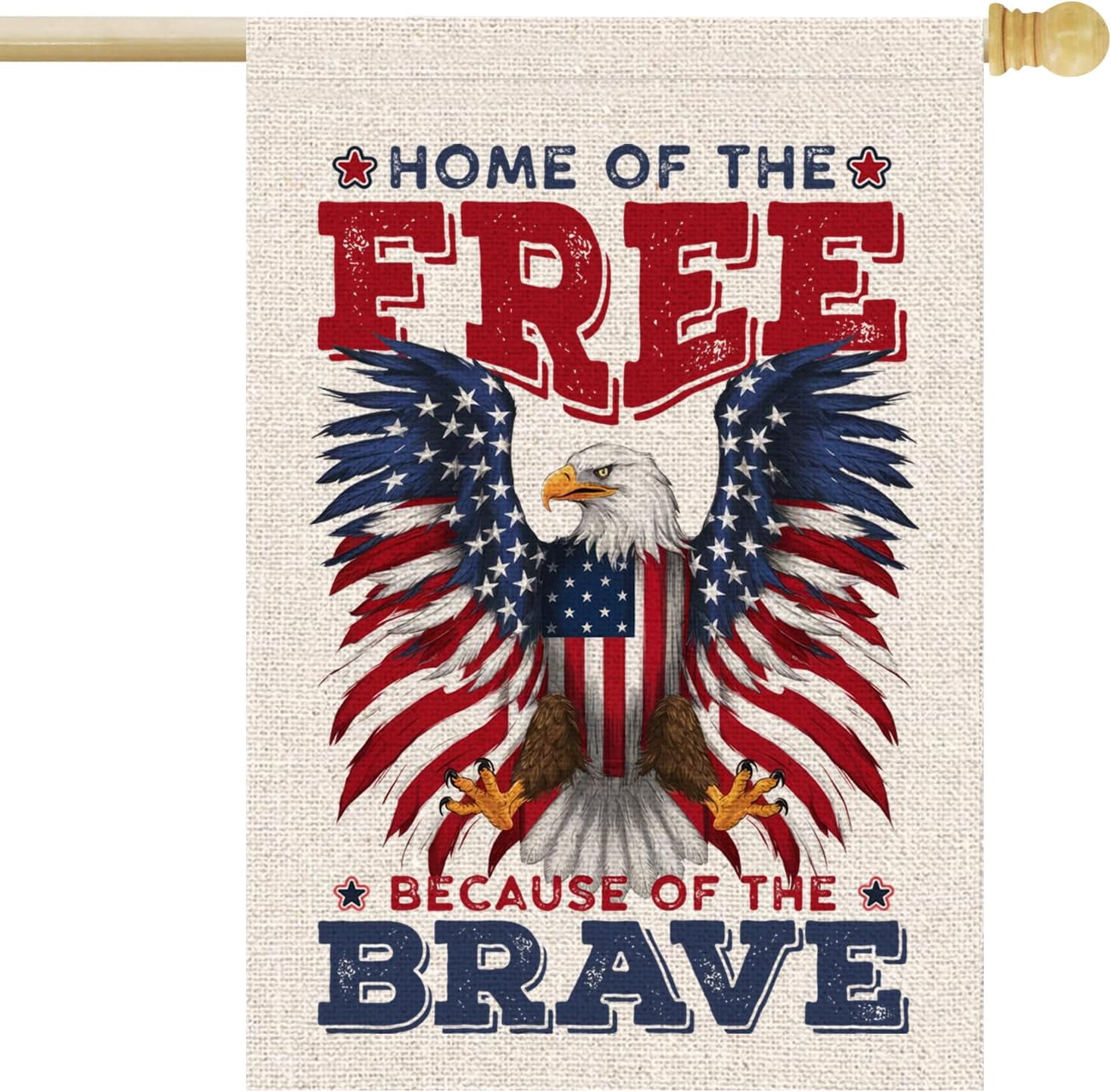 4th of July Eagle Freedom Garden Flag Double Sided Outside Burlap ...