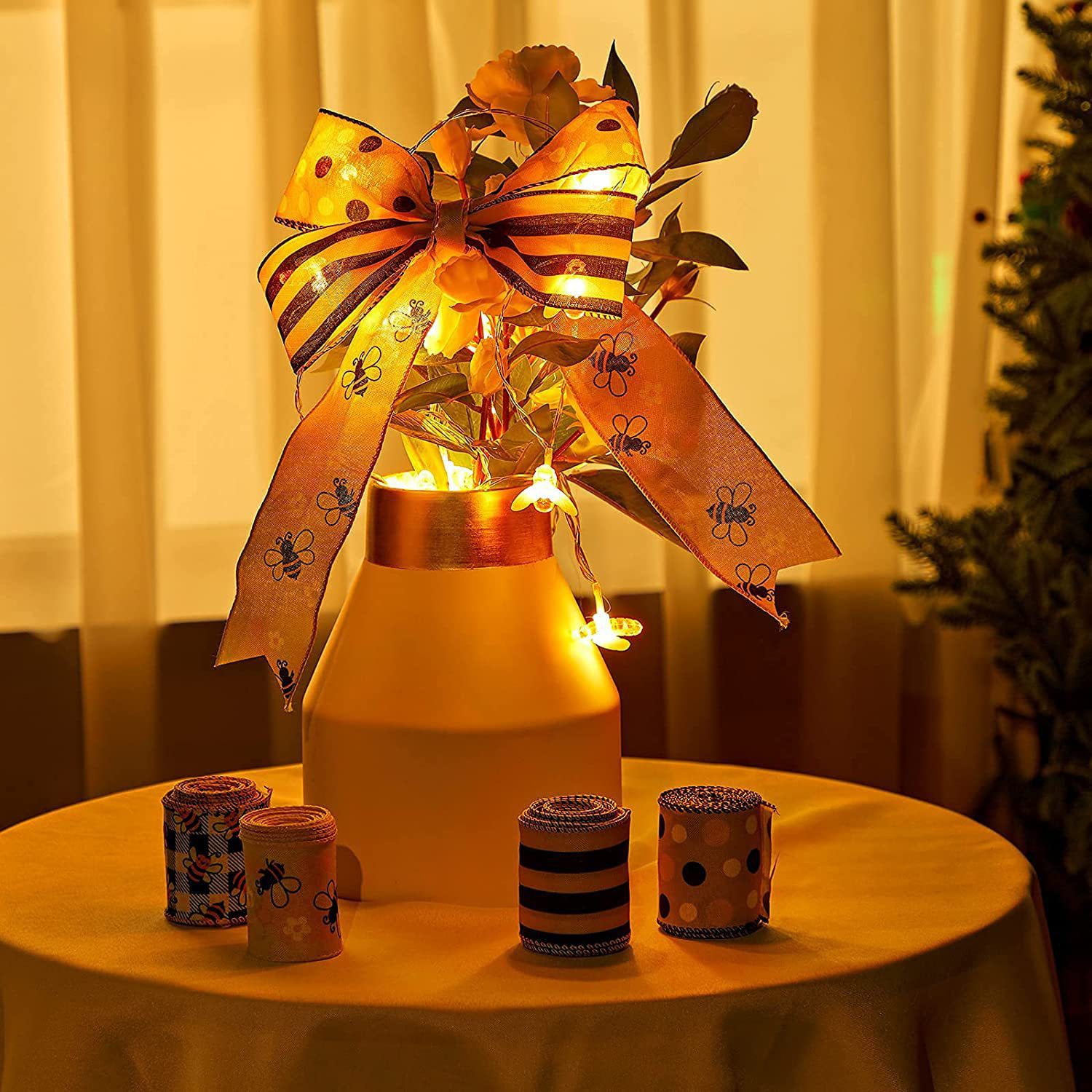 4th of July Fabric Ribbon Patriotic Wired Edge Ribbon Ribbon for Craft ...