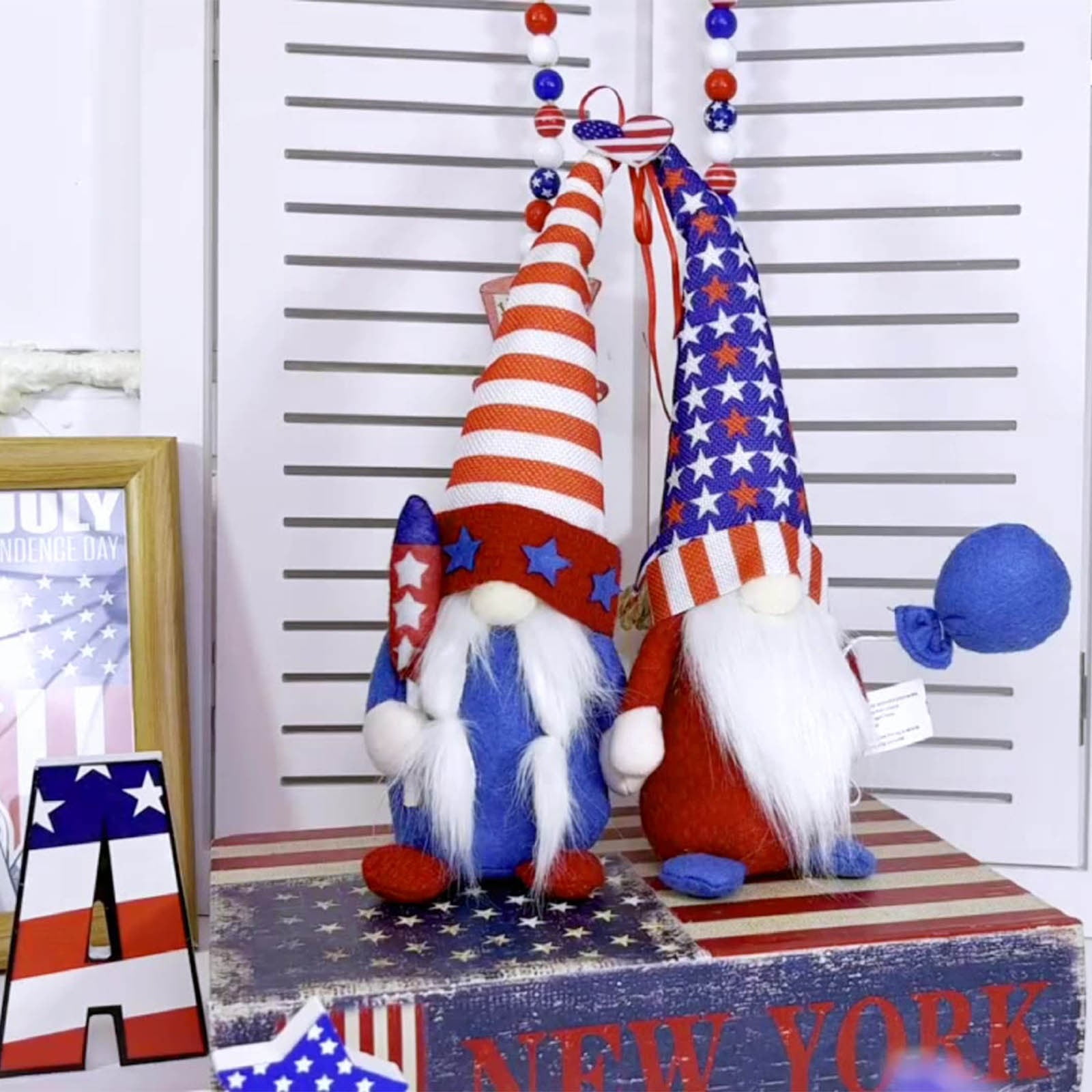 4th of July Faceless Love Doll; Independence Day Dwarf Set; Red White ...