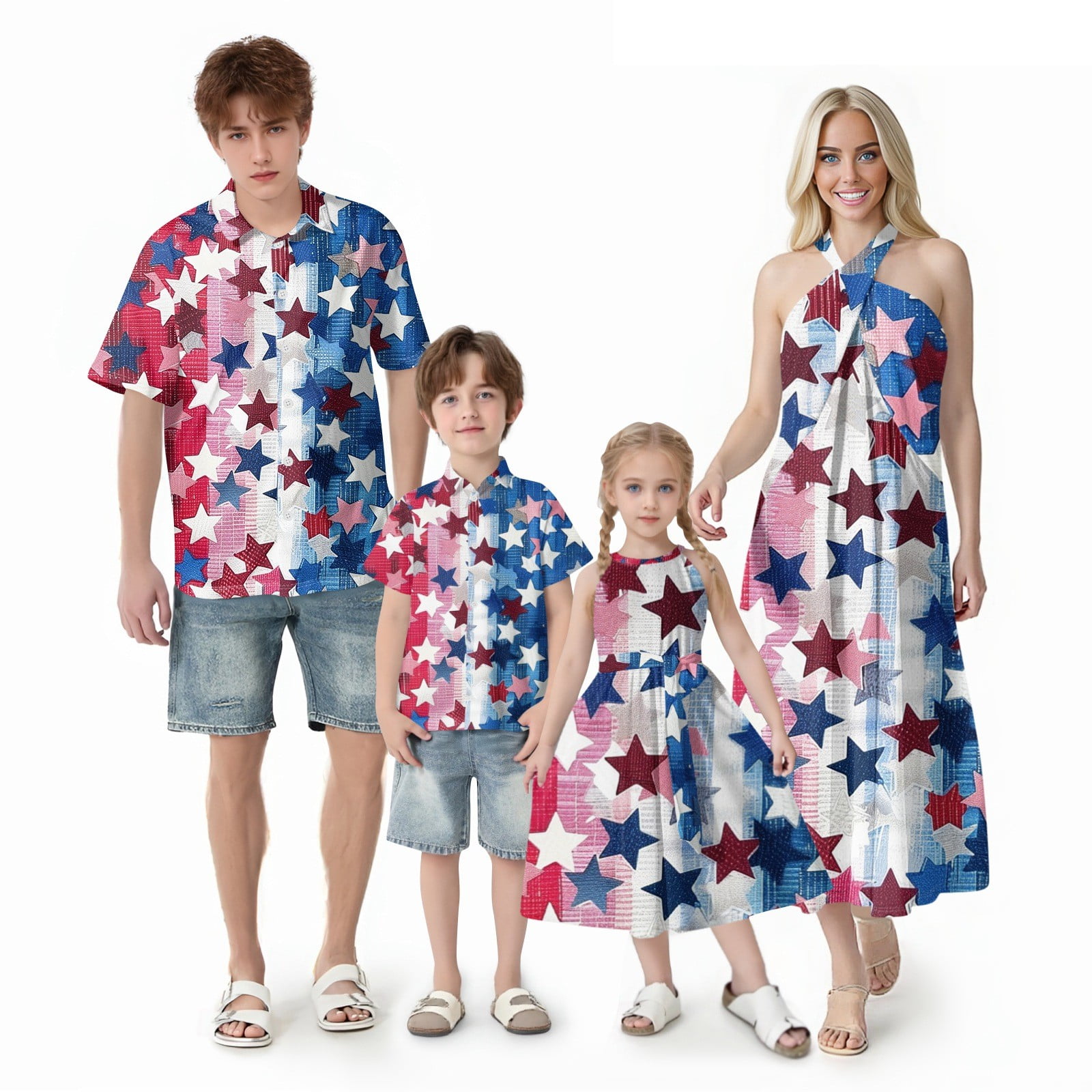 4th of July Family Hawaiian Matching Outfits Mommy and Me Outfits ...