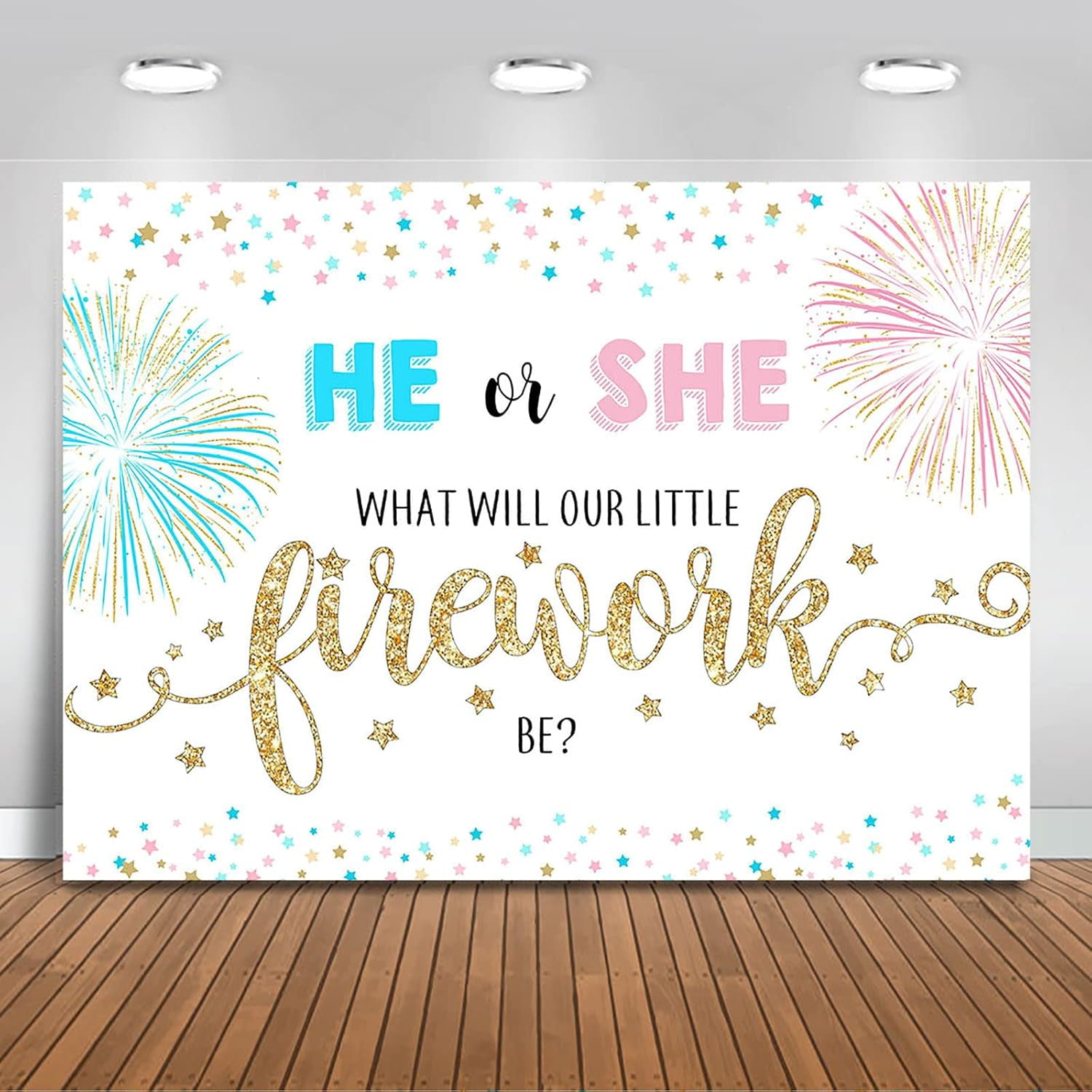 4th of July Firework Gender Reveal Backdrop 7x5Ft Independence Day He ...