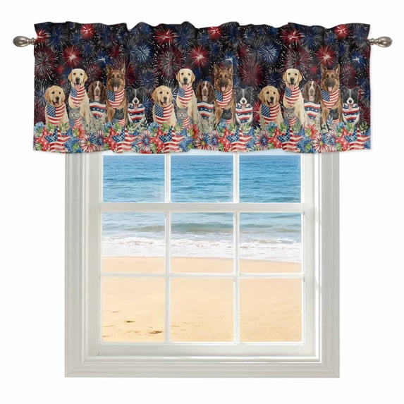 4th of July Fireworks Kitchen Valances for Windows 42x12 Inch Kitchen ...