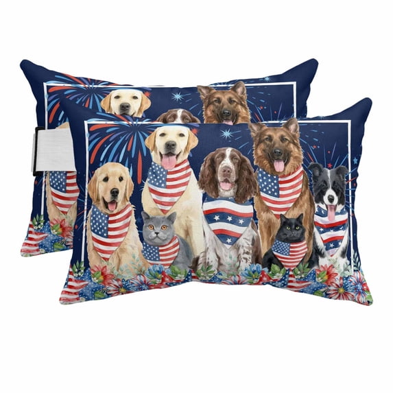 4th of July Fireworks Outdoor Pillows for Chaise Lounge Chair Beach ...