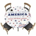 4th of July Fitted Tablecloth with Elastic Edged, Round Table Cloth for ...