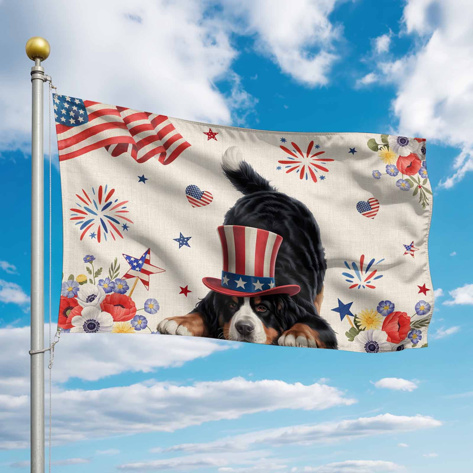 4th of July Flags for Outside 3x5 ft USA Flag Dogs Sloth Outdoor Flags ...