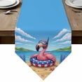 4th of July Flamingo Table Runner Linen Burlap Table Runner 72 Inches ...
