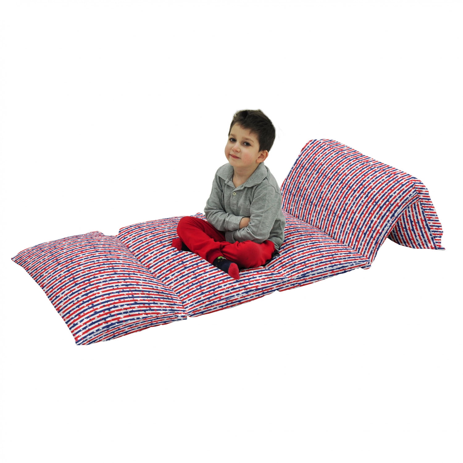 4th of July Floor Pillow Lounger Cover, Patriotic Art Design Repetitive ...