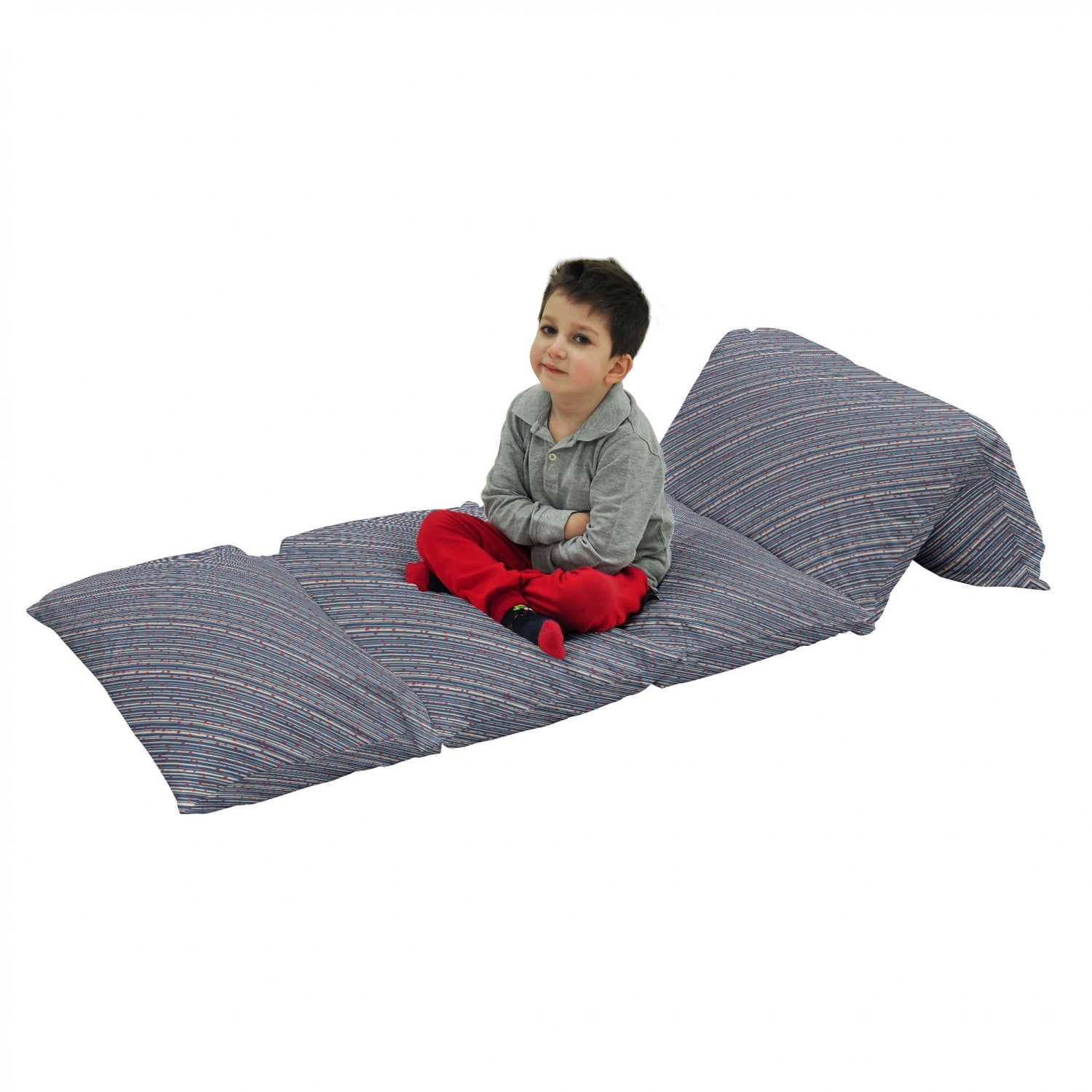 4th of July Floor Pillow Lounger Cover, Vintage Design Diagonal Stripes ...