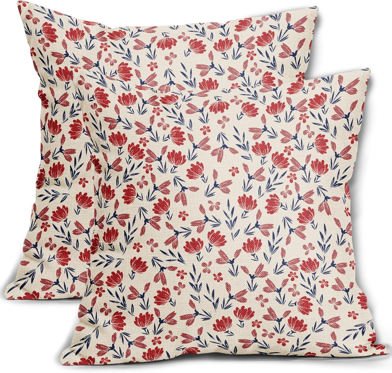 4th of July Floral Pillow Covers 20x20 Set of 2 Vintage Rustic Old ...