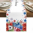 4th of July Floral Table Runner Blue Red Independence Day Stars ...