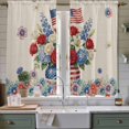4th of July Floral Window Curtains 63 Inch Long 2 Panel Set, Rod Pocket ...