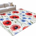 4th of July Flower Washable Rug 2.7x5 Area Rug for Living Room Bedroom ...
