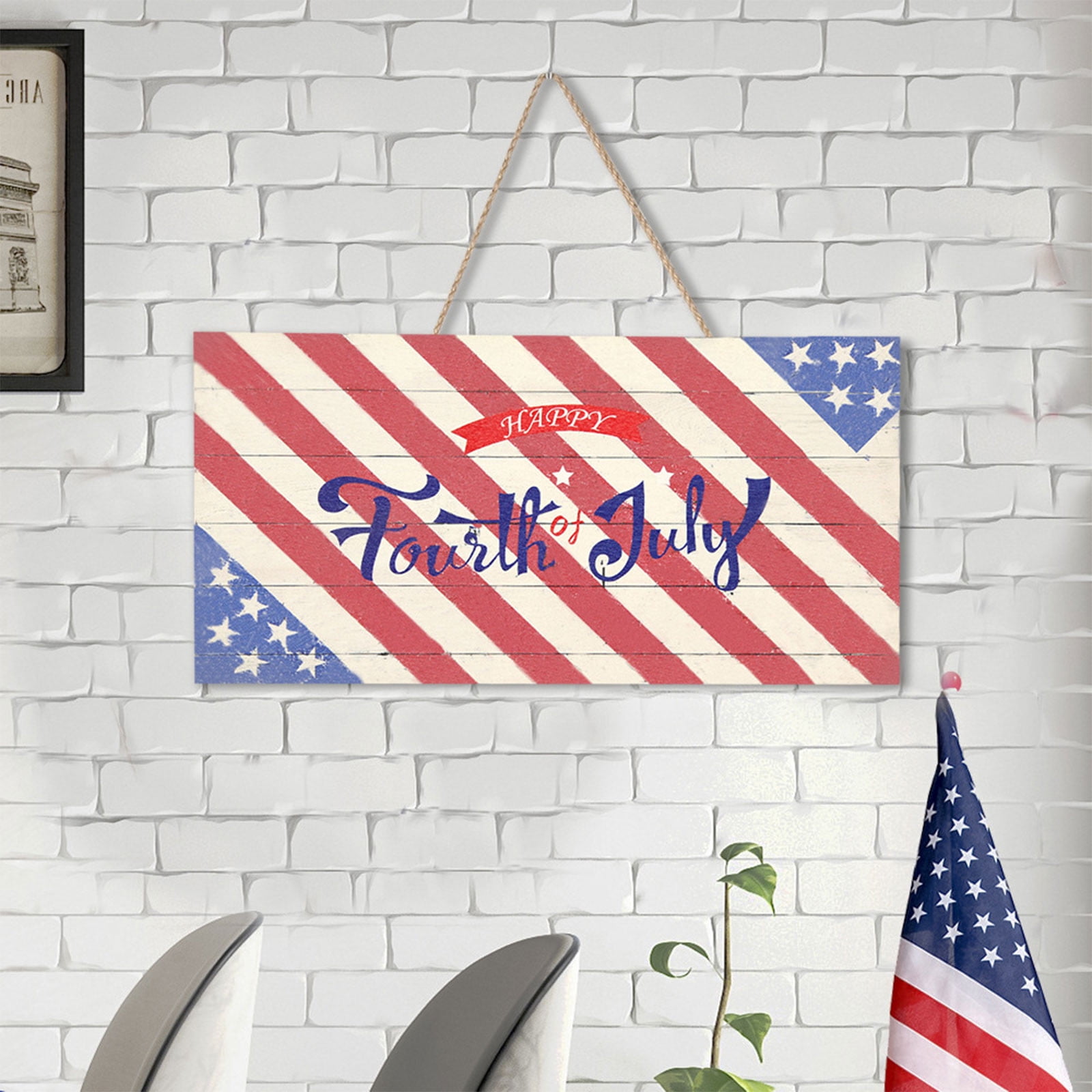 4th of July Front Door Sign Decorations Patriotic Welcome Sign Door ...