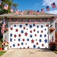 4th of July Garage Door Cover, Blue Red Star Patriotic Geometric Garage ...