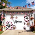 4th of July Garage Door Cover,Red White Spring Floral Daisy ...
