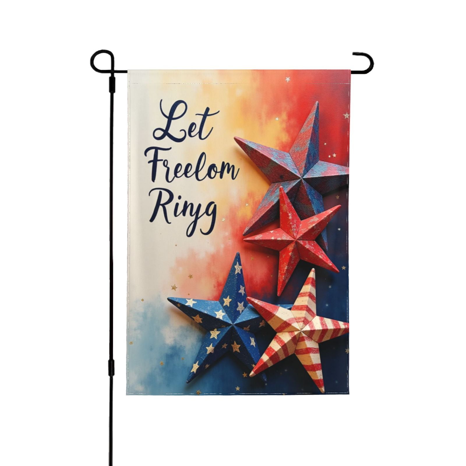 4th Of July Garden Flag 12.5x18 Vertical Double Sided Patriotic Stars Memorial Day Independence ...