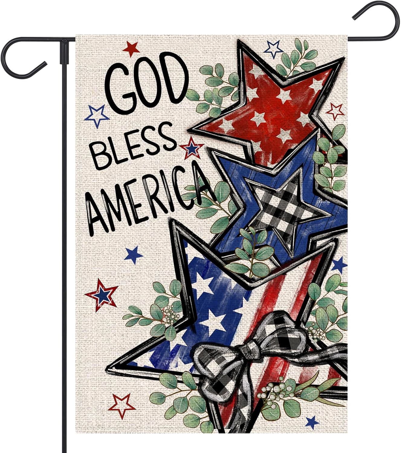 4th of July Garden Flag 12x18 Inch Double Sided Outside God Bless ...